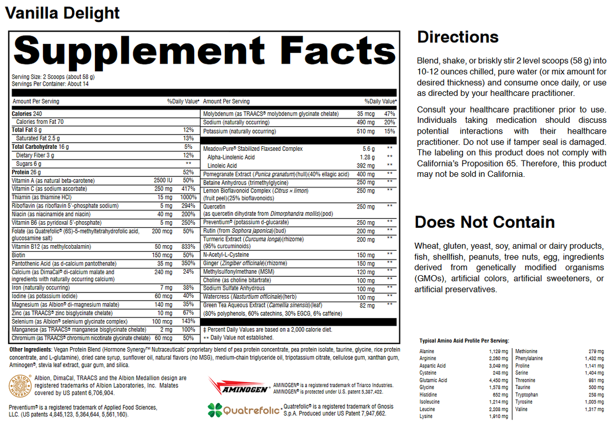 Metabolic Recovery Formula GHI Vanilla | Vegan Protein & Detox Support ...